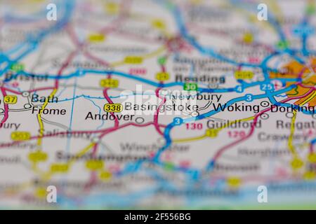 Basingstoke Shown on a geography map or road map Stock Photo - Alamy