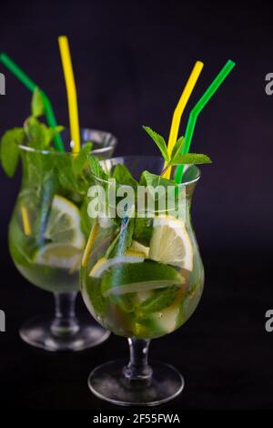 Classic Mohito cocktail in a drinks shoot in Iries Aberystwyth Stock ...