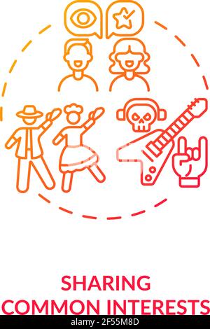 Sharing common interests with partner concept icon Stock Vector Image ...