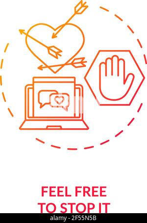 Feel free to stop chatting or dating concept icon Stock Vector Image ...