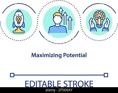 boosting potential line icon, outline symbol, vector illustration ...