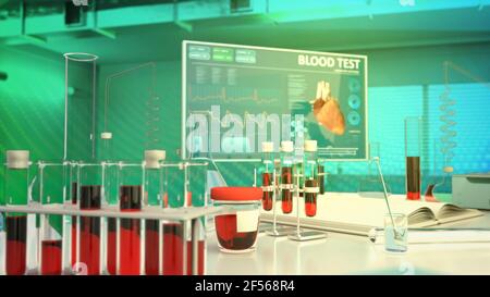 clinical blood examination backdrop, cg medical 3D illustration Stock ...