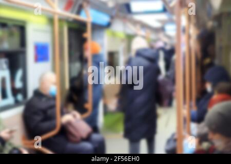 Blurry motion image of subway train in Istanbul subway station Stock ...