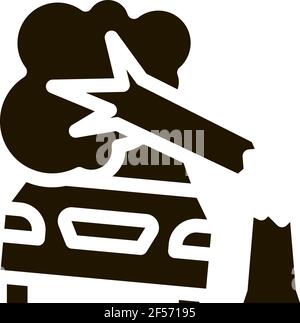 Crashed Car Icon Vector Glyph Illustration Stock Vector Image & Art - Alamy