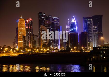 Nobu Restaurant & Skyline, Doha, Qatar Stock Photo - Alamy