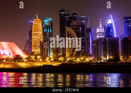 Nobu Restaurant & Skyline, Doha, Qatar Stock Photo - Alamy