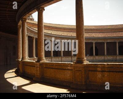 Columns at Alhambra Red Palace in Granada Spain Stock Photo - Alamy