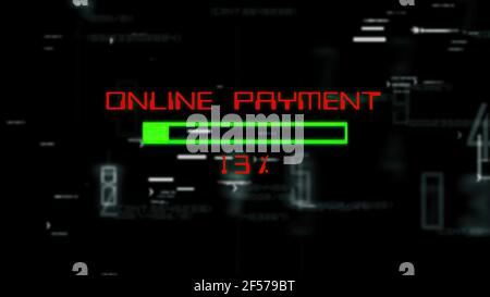 Online payment progress bar on digital background Stock Photo - Alamy