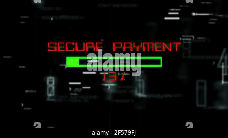 Secure payment data progress bar on digital background Stock Photo - Alamy