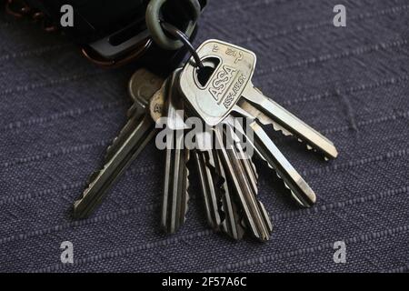 Keys from Assa Abloy company. Assa Abloy AB is a Swedish conglomerate ...
