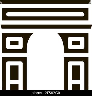 gate arch saint denis icon vector outline illustration Stock Vector ...