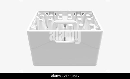 3D rendering of a crate of beer packaging mock up template isolated ...