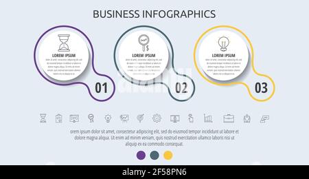 Flowchart with three levels. Diagram, graph, layout. Creative concept ...