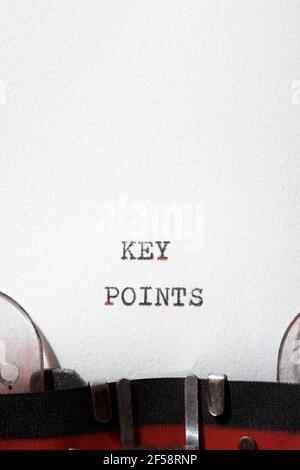 Key points phrase written with a typewriter Stock Photo - Alamy