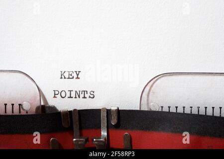 Key points phrase written with a typewriter Stock Photo - Alamy