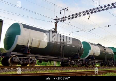 Transport tank car LNG by rail, gas - oil products. LPG transport ...