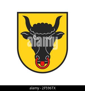 Switzerland canton flag, Swiss or Schweiz crest of Fribourg or Friburg ...