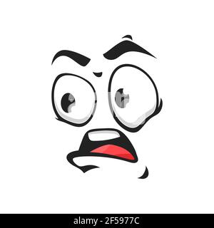 Cartoon grumble face, vector murmur emoji with annoyed eyes and open ...