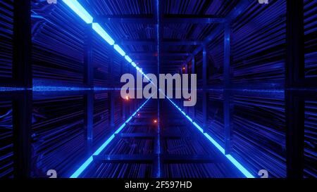 4K UHD 3D illustration of bright star shaped tunnel with kaleidoscopic ...