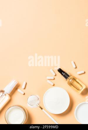 Dietary supplement for health and beauty - collagen, vitamins, biotin ...