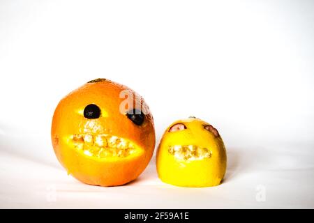 creative orange faces smiling with teeth Stock Photo - Alamy