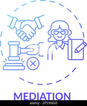 Mediation blue gradient concept icon Stock Vector Image & Art - Alamy