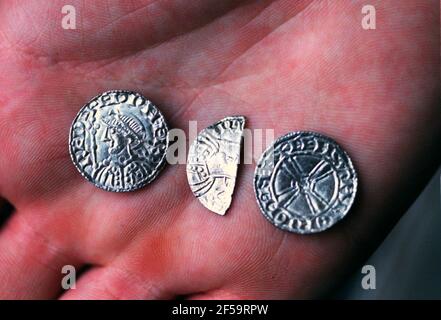 BRITISH MUSEUM TODAY PUT ON DISPLAY A FIND OF SILVER PENNIES WHICH WERE ...