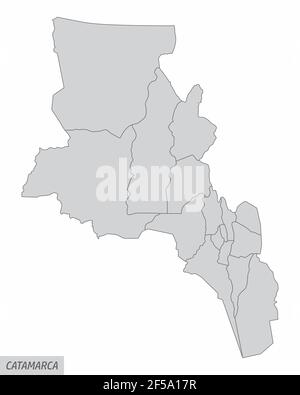 Catamarca province administrative map isolated on white background ...