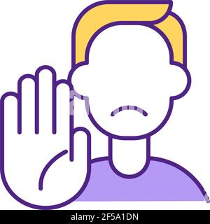 Stop gesture RGB color icon Stock Vector Image & Art - Alamy