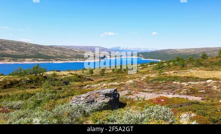 Lake Innerdalsvatnet and mountain area Kvikne Bruna located in Rennebu municipality, Norway ...