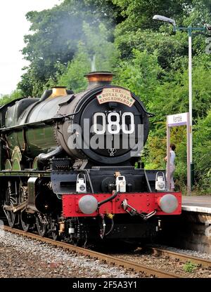 GWR locomotive No 6024 King Edward 1 pauses for water at Kemble station ...