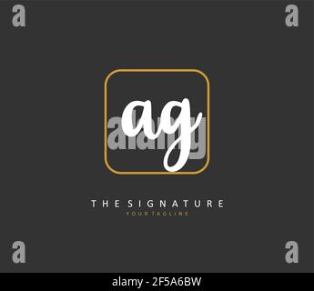 AG Letter Signature Logo Template elegant design logo Sign Symbol ...