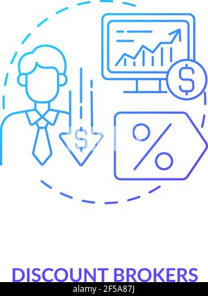 Discount rate blue gradient concept icon Stock Vector Image & Art - Alamy