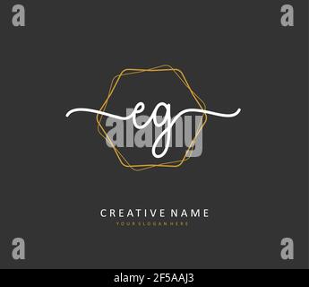 Initial Letter EG Logo - Handwritten Signature Style Logo - Vector Logo ...