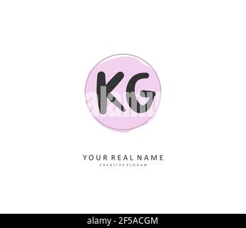 KG Letter Signature Logo Template elegant design logo. Hand drawn ...