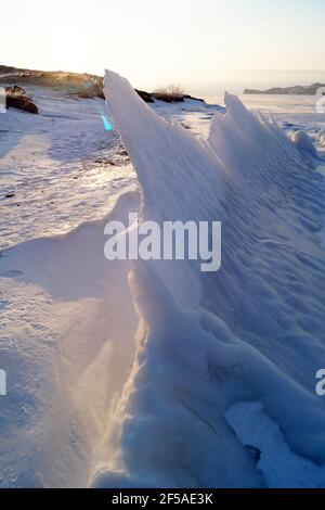 Ice hummock on the ice of lake Baikal. Baikal Islands Stock Photo - Alamy