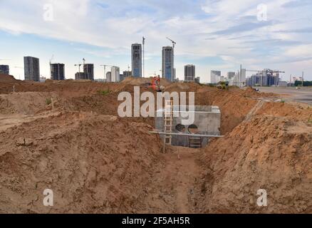 Valve pit for underground piping networks on construction site ...