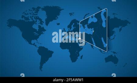 Map pin with detailed map of Lebanon and neighboring countries Stock ...