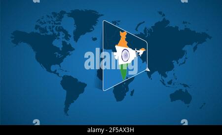 Detailed map of India and World map navigation set. Flat vector ...
