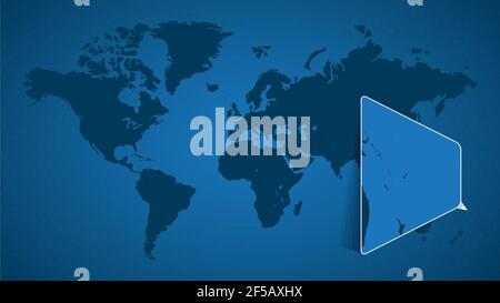 World map with magnified Tonga. Tonga flag and map Stock Vector Image ...