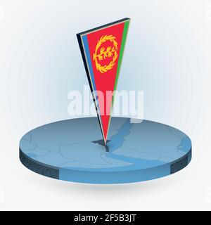 Isometric map and flag of Eritrea. 3D isometric shape of Eritrea. Vector Illustration Stock ...
