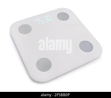 digital fitness scales path isolated on white top view Stock Photo - Alamy