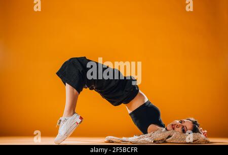 Artistic dance moves performed by an young sporty girl Stock Photo - Alamy