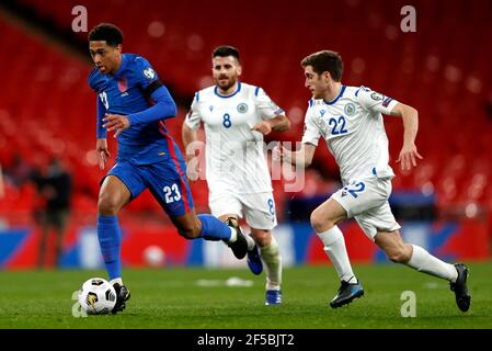 England's Jude Bellingham controls the ball during the UEFA Nations ...