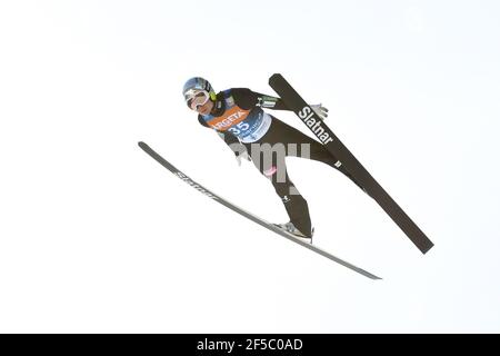 Planica, Slovenia. 25th Mar, 2021. Daniel Andre Tande of Norway crashes during the FIS Ski ...