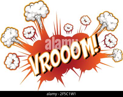 Comic speech bubble with vroom text illustration Stock Vector Image & Art - Alamy