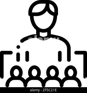 working in team or leadership of administrator doodle icon hand drawn ...