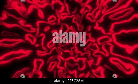 Curly 3d render lines in dynamic patterned motion. Deformable stripes ...