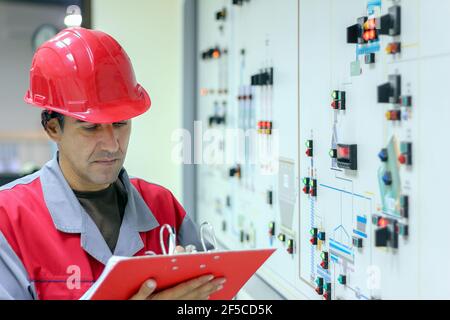 Control panel with instrumentation. Control room Stock Photo - Alamy