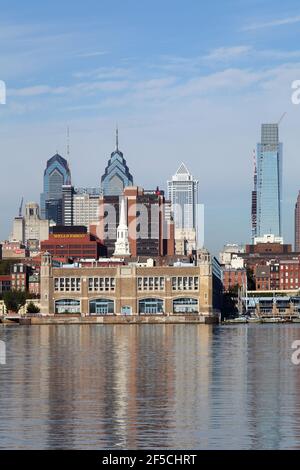 View of the Philadelphia skyline from Camden New Jersey side of the ...
